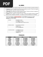 Prueba Tiempos Verbales 4° Básico | PDF