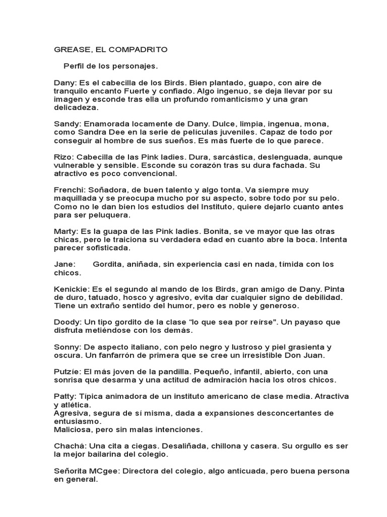 Libreto Grease Musical | PDF | Ocio