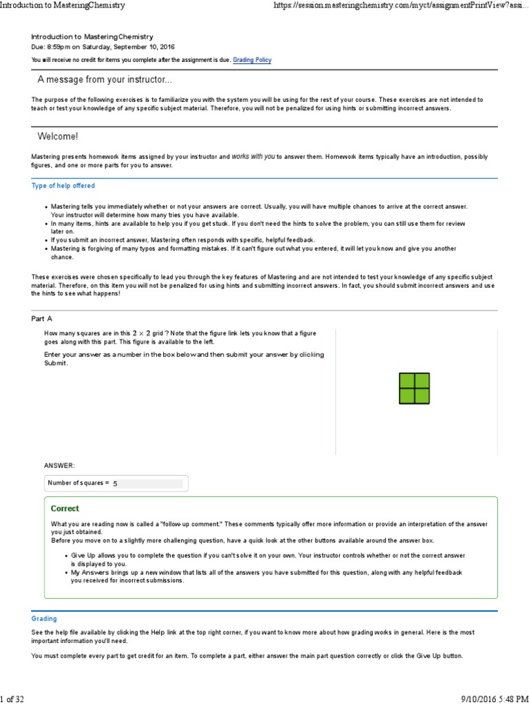 Introduction To MasteringChemistry | PDF | Trigonometric Functions | Torque