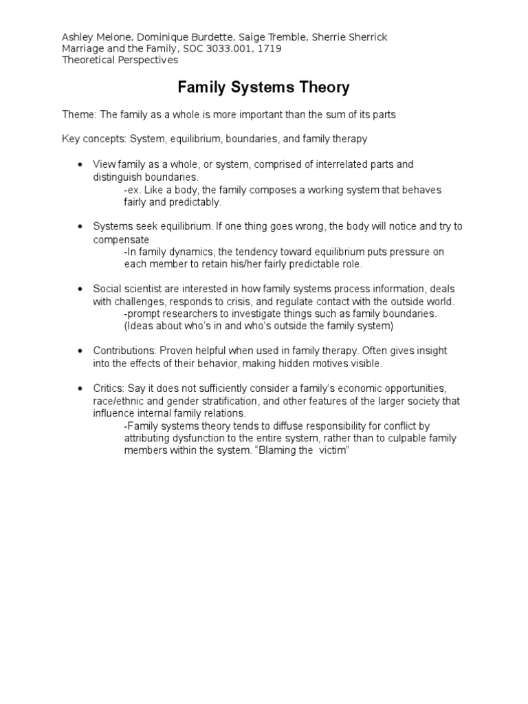 Family Systems Theory | PDF | Family Therapy | Family