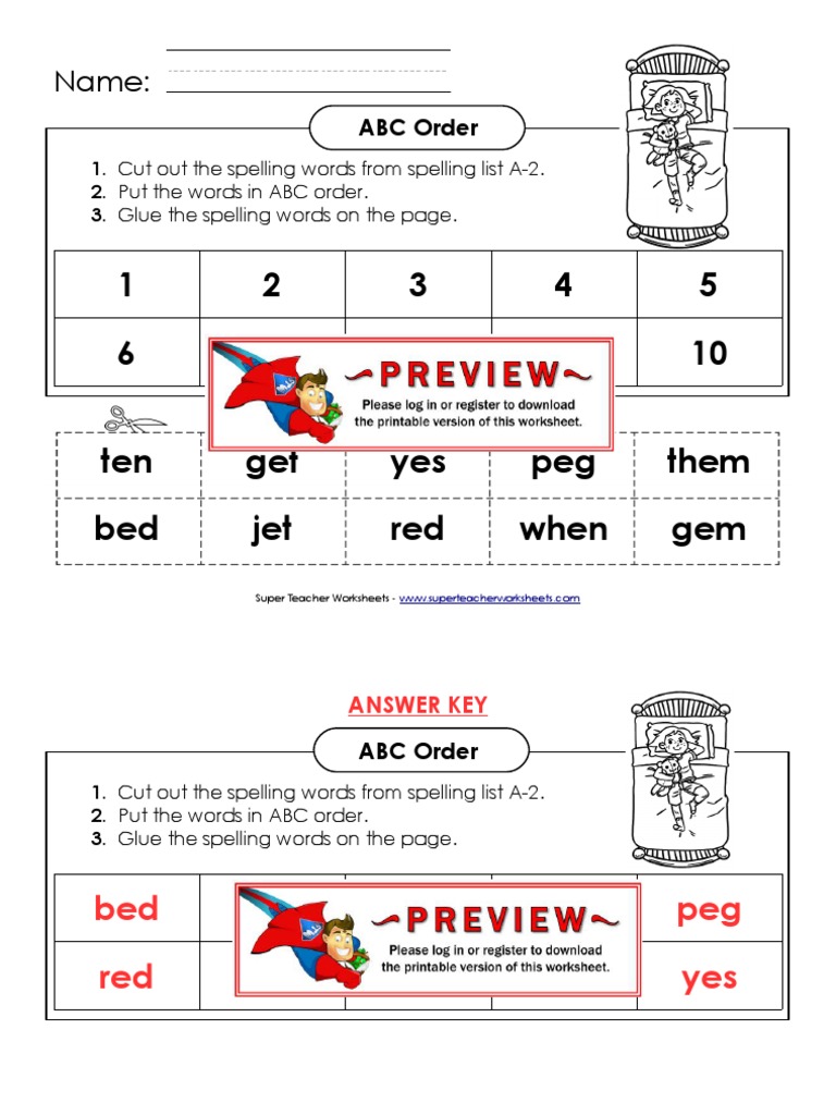 ABC Order Spelling Activity Guide | PDF