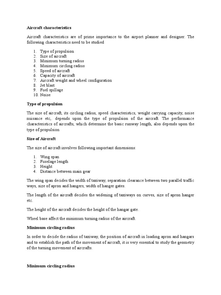 Aircraft Characteristics Unit 5 | PDF | Airport | Aircraft