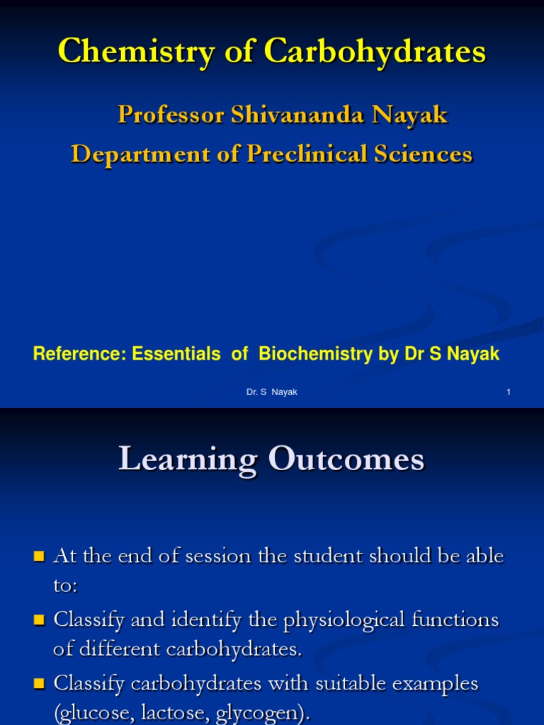 Chemistry of Carbohydrates PDF | PDF | Carbohydrates | Glucose