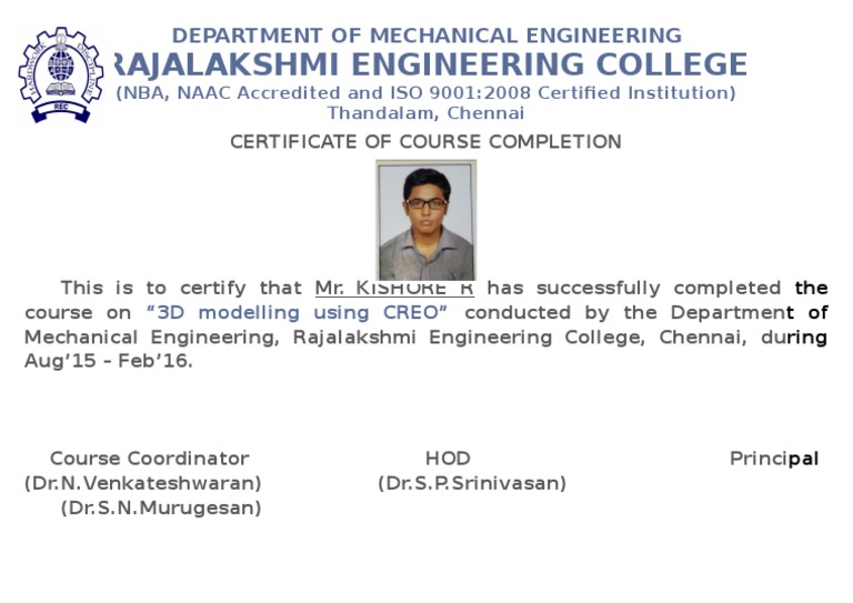 3D Modelling Course Completion Certificate | PDF