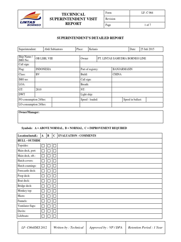 Superintendent Visit Report Ob LSBL Viii | PDF