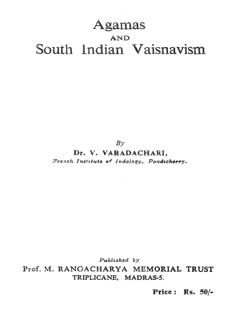 Agamas & South Indian Vaishnavism | PDF