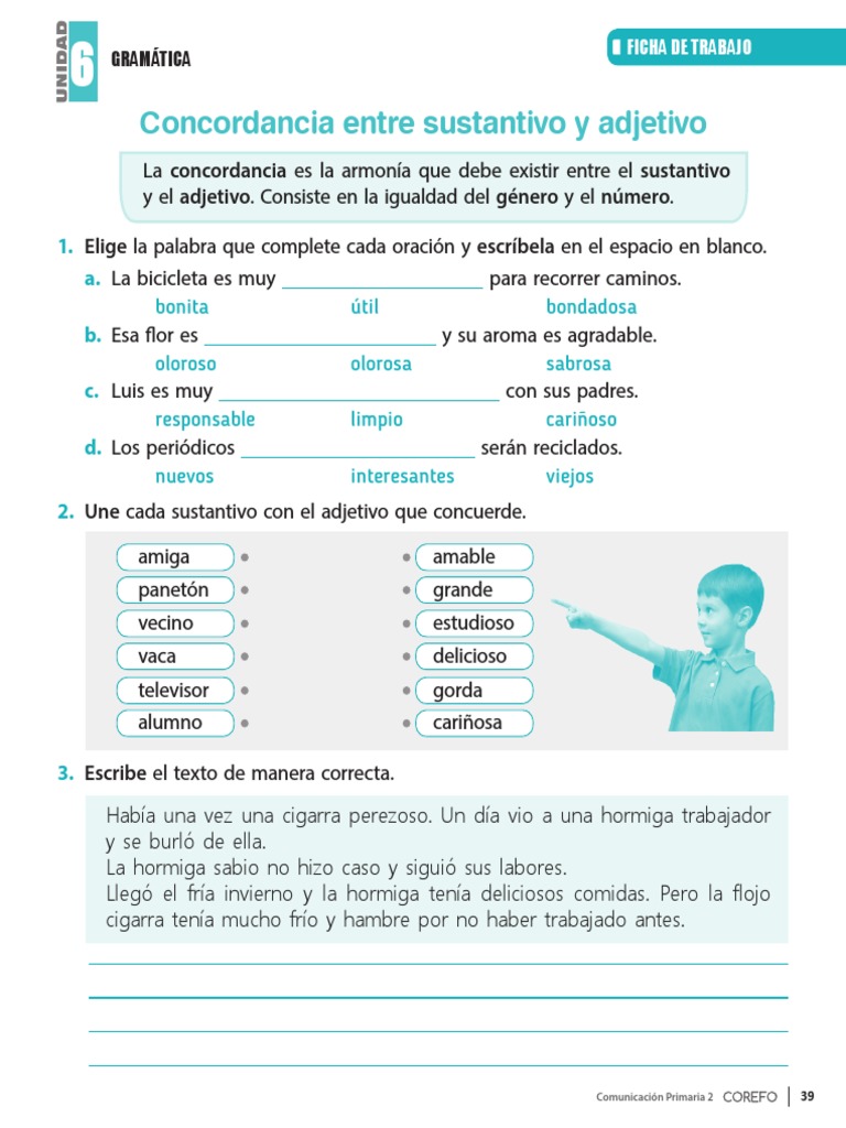 Hojas De Trabajo De Concordancia Entre Sujeto Y Verbo, Segundo Grado