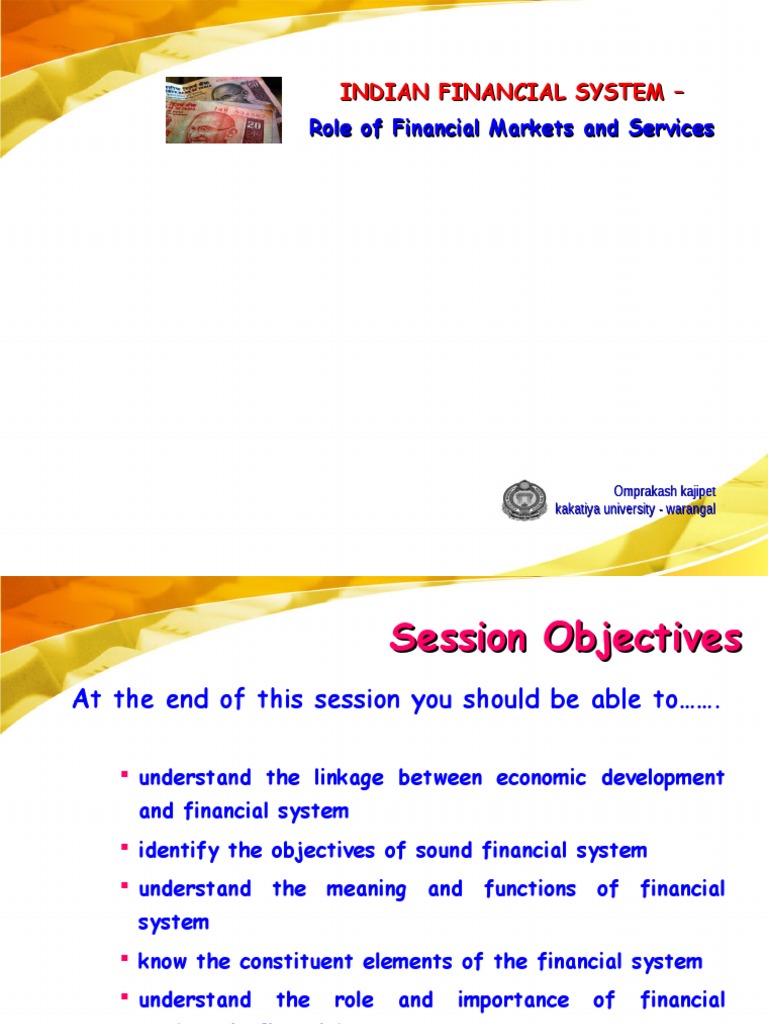 Indian Financial System - Role of Financial Markets and Services | PDF ...