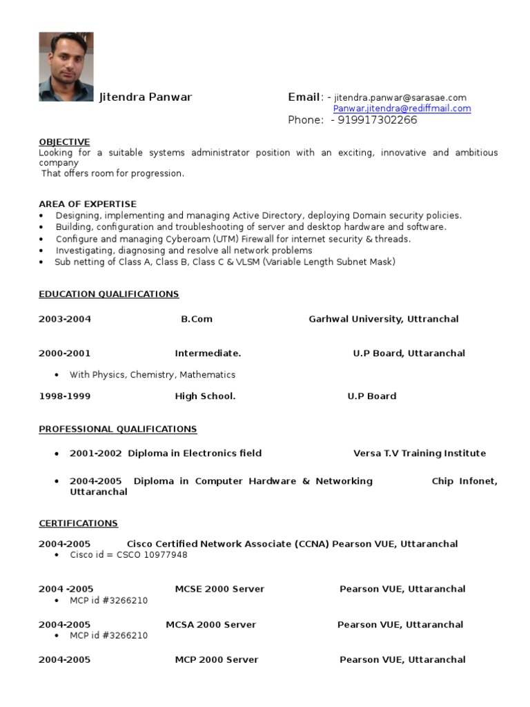 Jitendra Resume | PDF | System Administrator | Installation (Computer ...