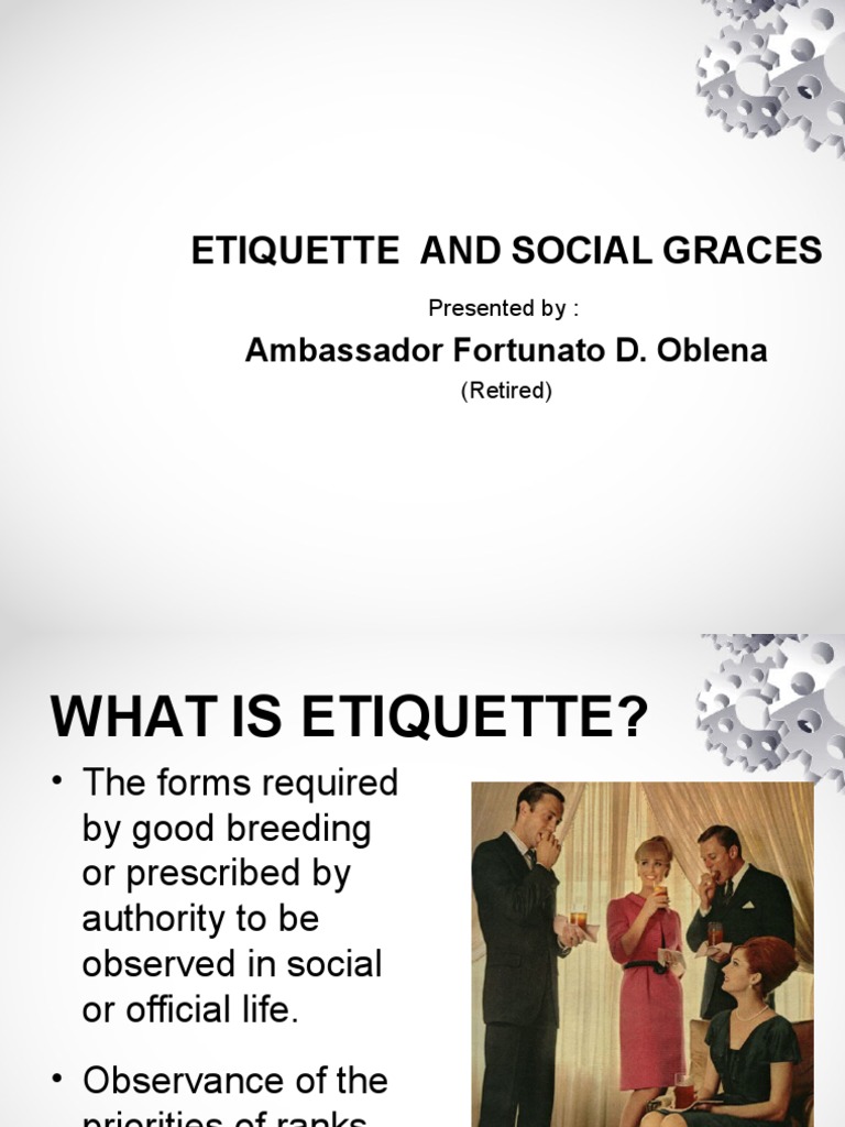Etiquette and Social Graces | PDF | Conversation | Etiquette