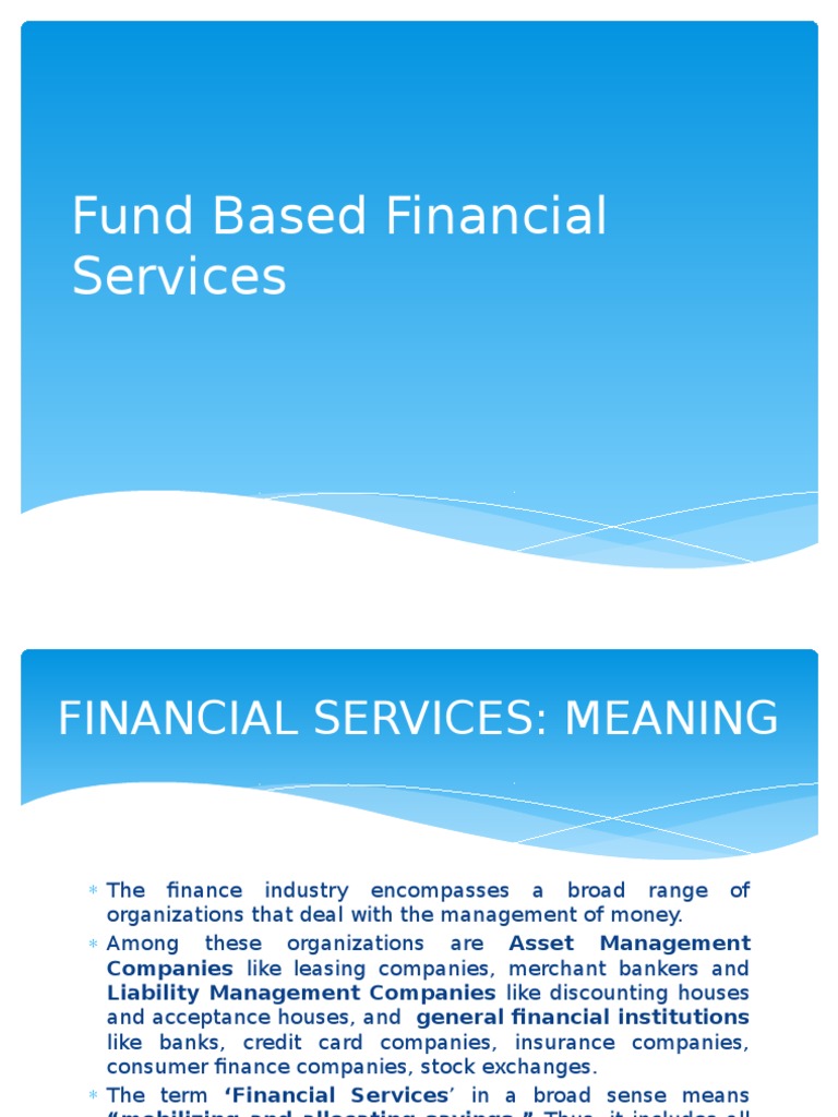 Fund Based Financial Services | PDF | Lease | Mutual Funds