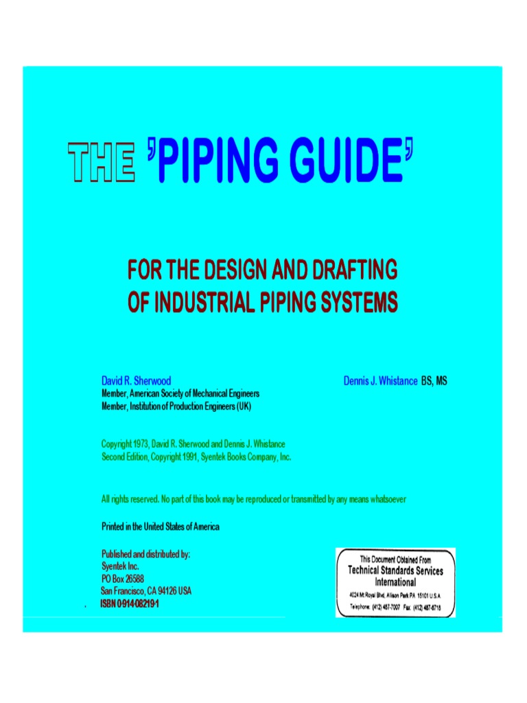 The Piping Guide by David Sherwood - 1991 | PDF | Pipe (Fluid Conveyance) | Screw
