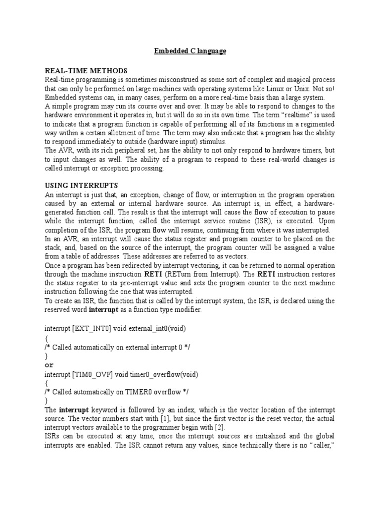 Embedded C Language | PDF | Subroutine | C (Programming Language)