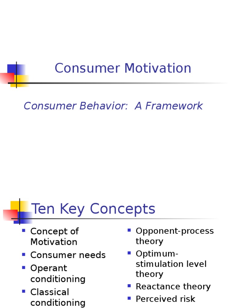 Consumer Motivation: Consumer Behavior: A Framework | PDF ...
