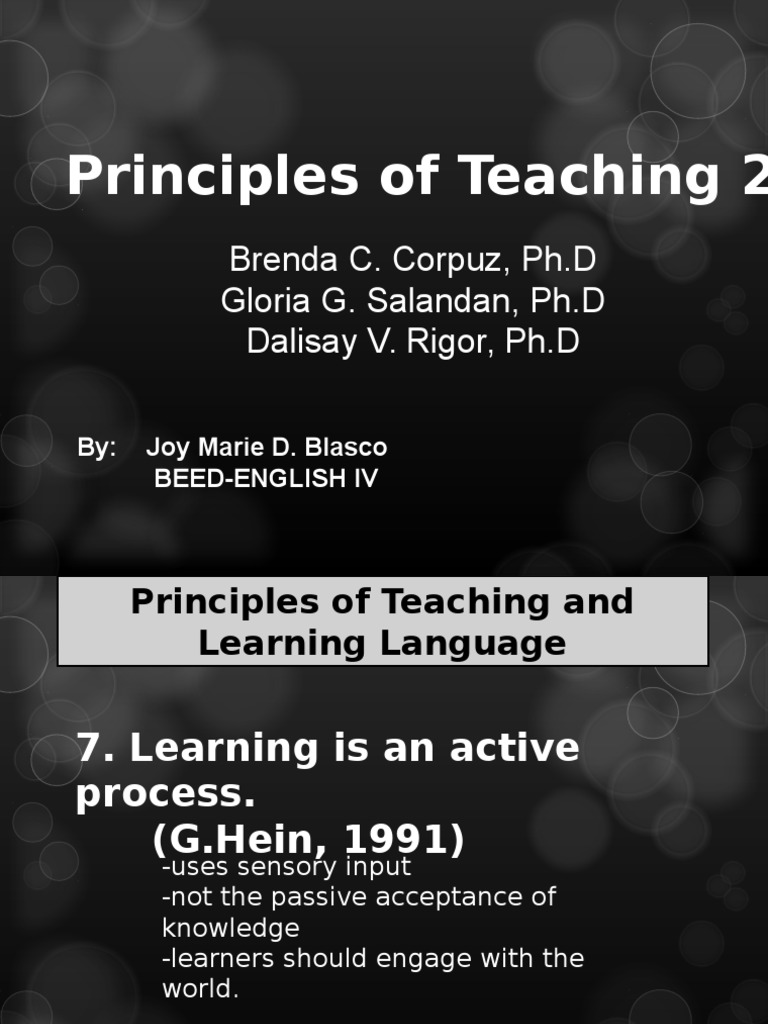 Principles of Teaching 2: Brenda C. Corpuz, PH.D Gloria G. Salandan, PH ...