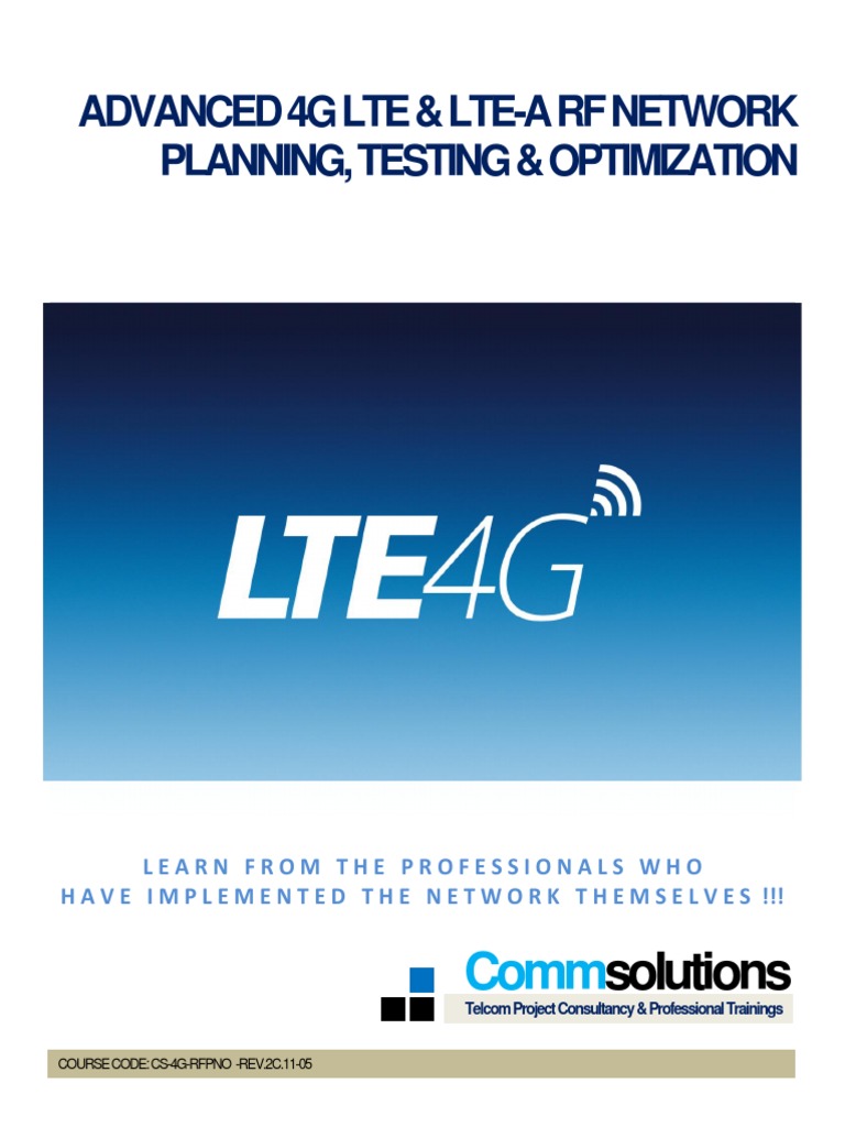 4g Lte Lte-A RF Planning Network Optimization | PDF