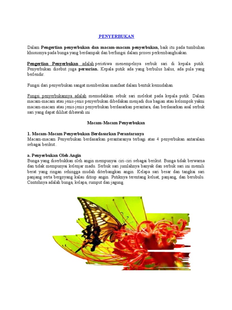 Jenis-Jenis Penyerbukan Tumbuhan | PDF | Sains & Matematika