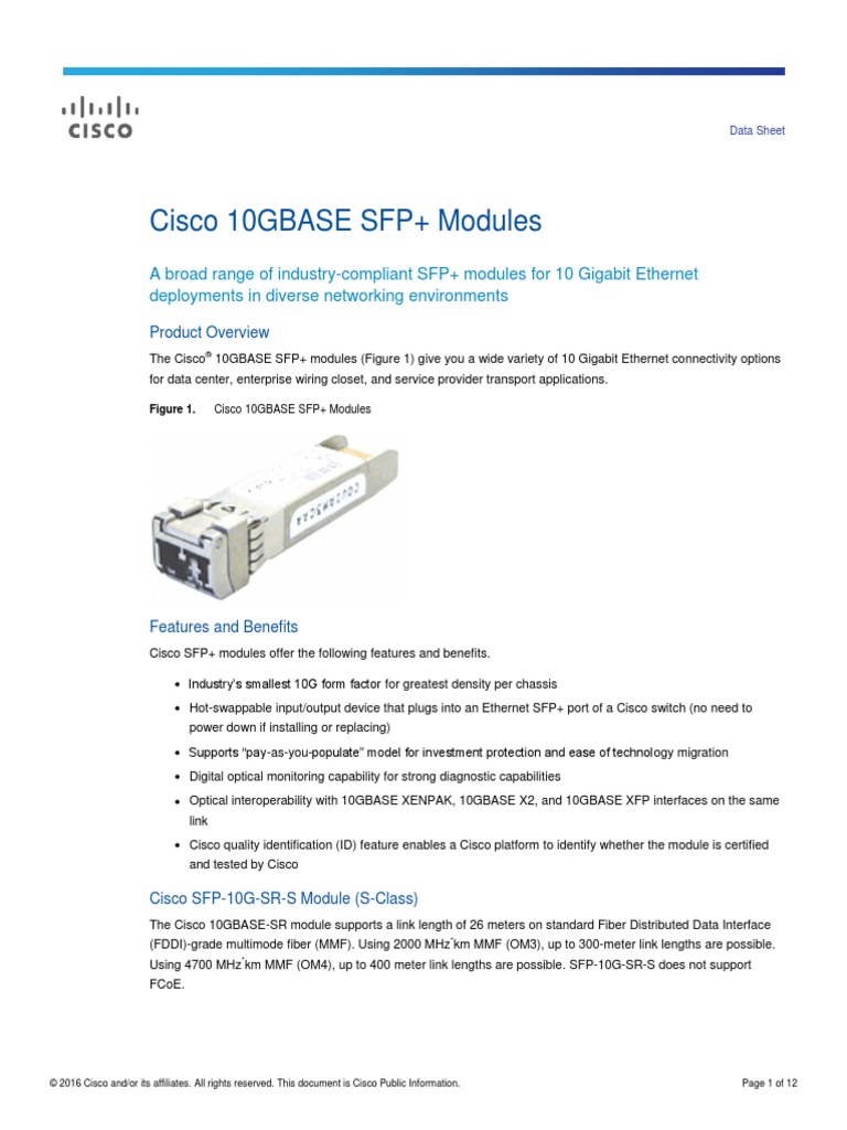 Data - Sheet - SFP Modules PDF | PDF