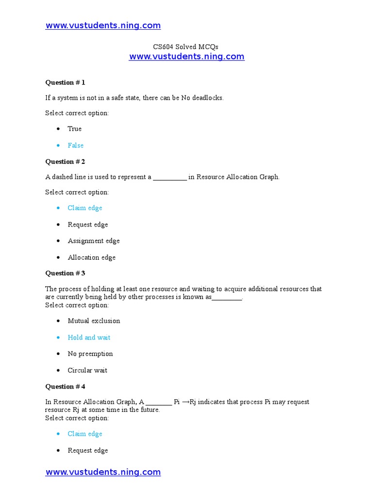 CS604 Solved MCQs | PDF CS604 Solved MCQs | PDF