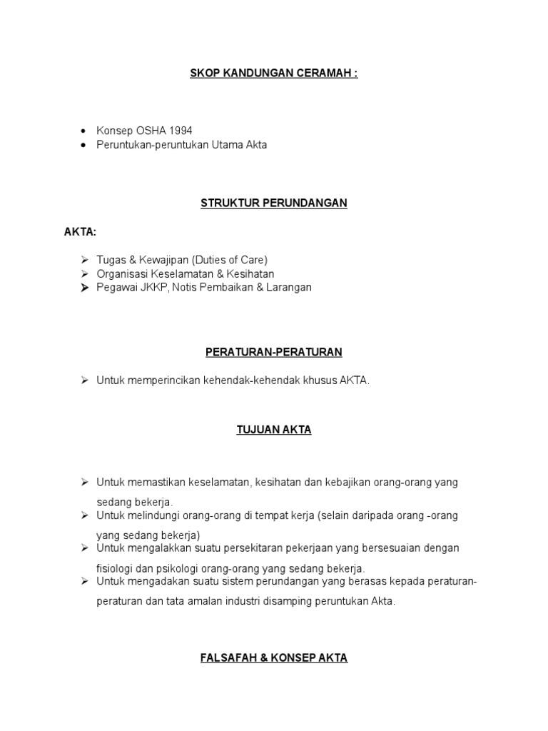 Akta Osha | PDF