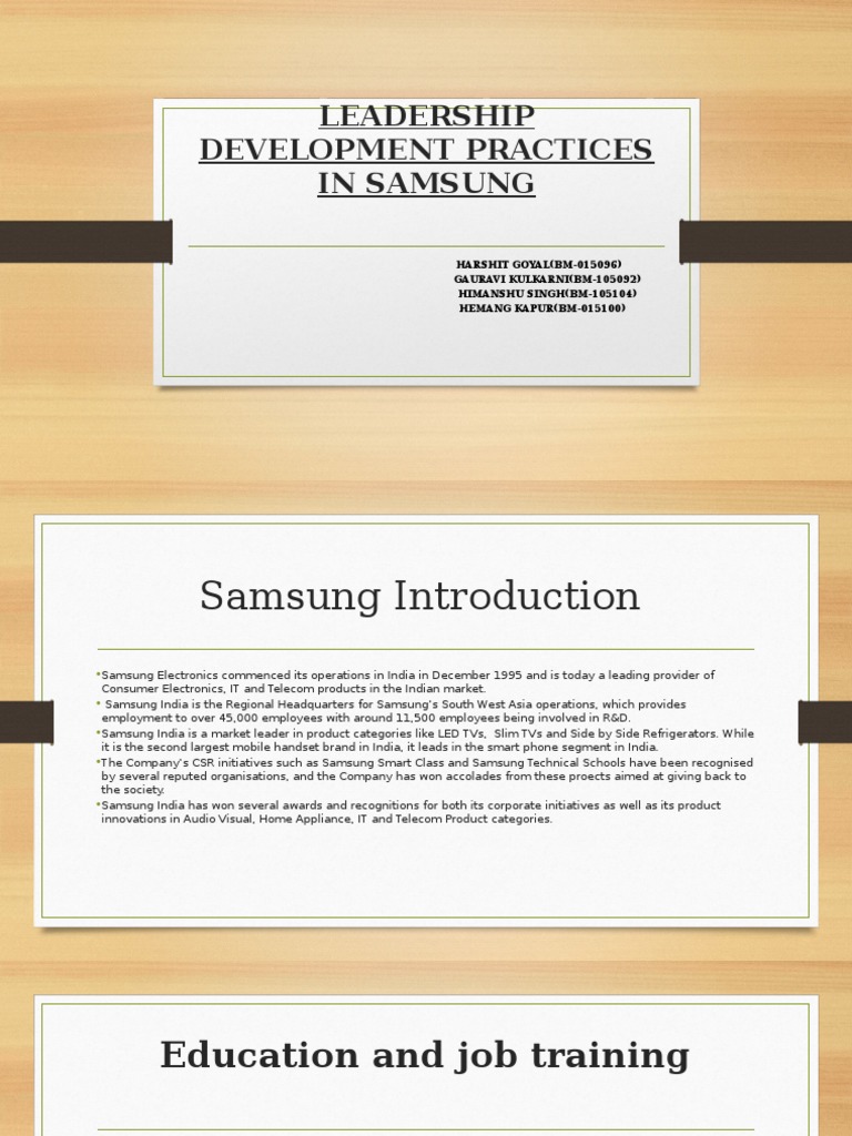 Leadership Development Practices in Samsung | Download Free PDF ...