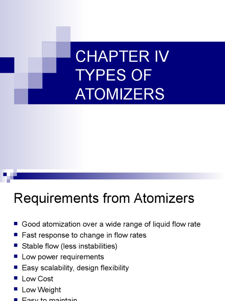 Types and Features of Atomizers | PDF | Combustion | Fuel Injection