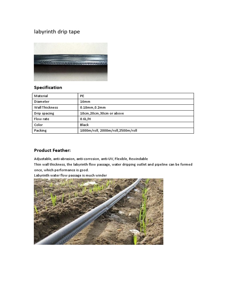 Labyrinth Drip Tape | PDF | Home & Garden | Art