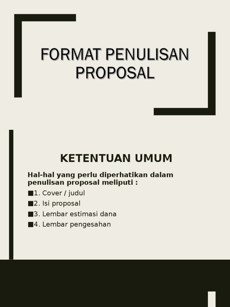 Format Penulisan Proposal | PDF