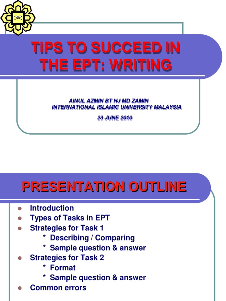 Tips For EPT Writing | PDF | Mother | Chart