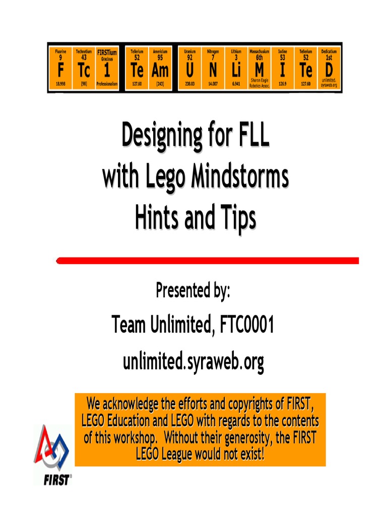 Designing For FLL With LEGO - Hints and Tips | PDF | Gear ...