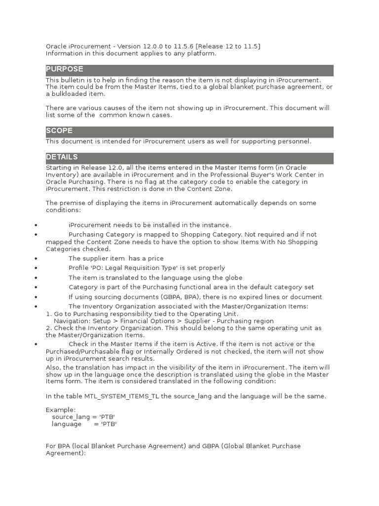 Item Not Seen in Iproc | PDF | Procurement | Software Engineering