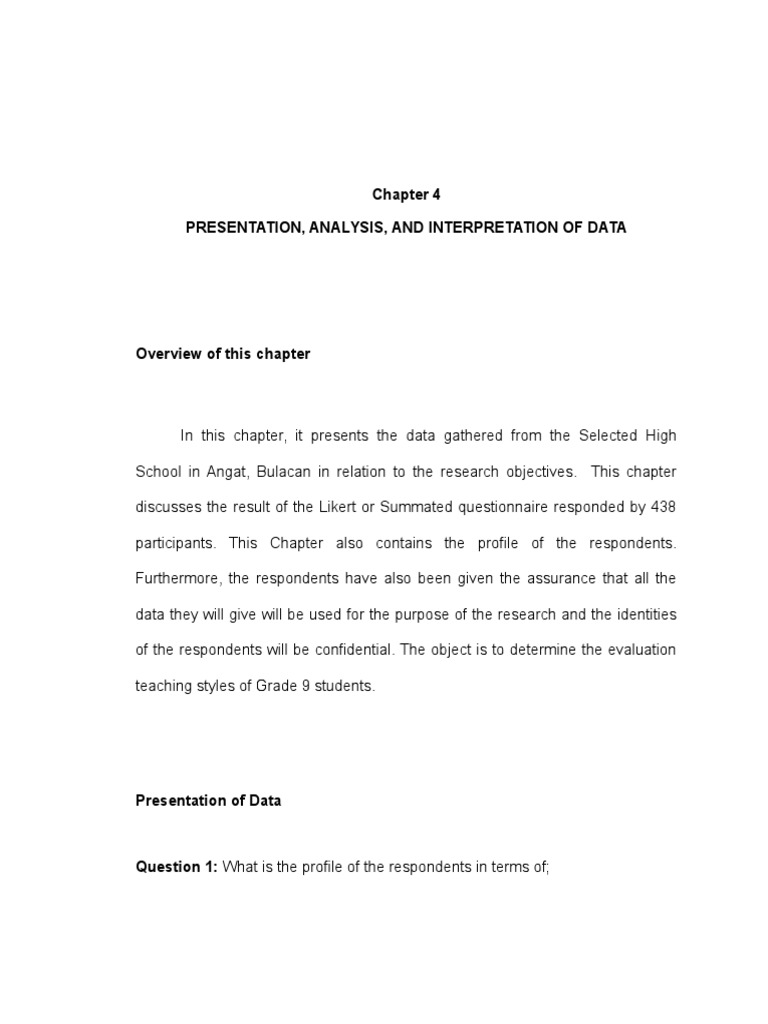 Chapter 4 - Thesis PUP Sta. Maria Bulacan | P Value | Teachers | Free ...