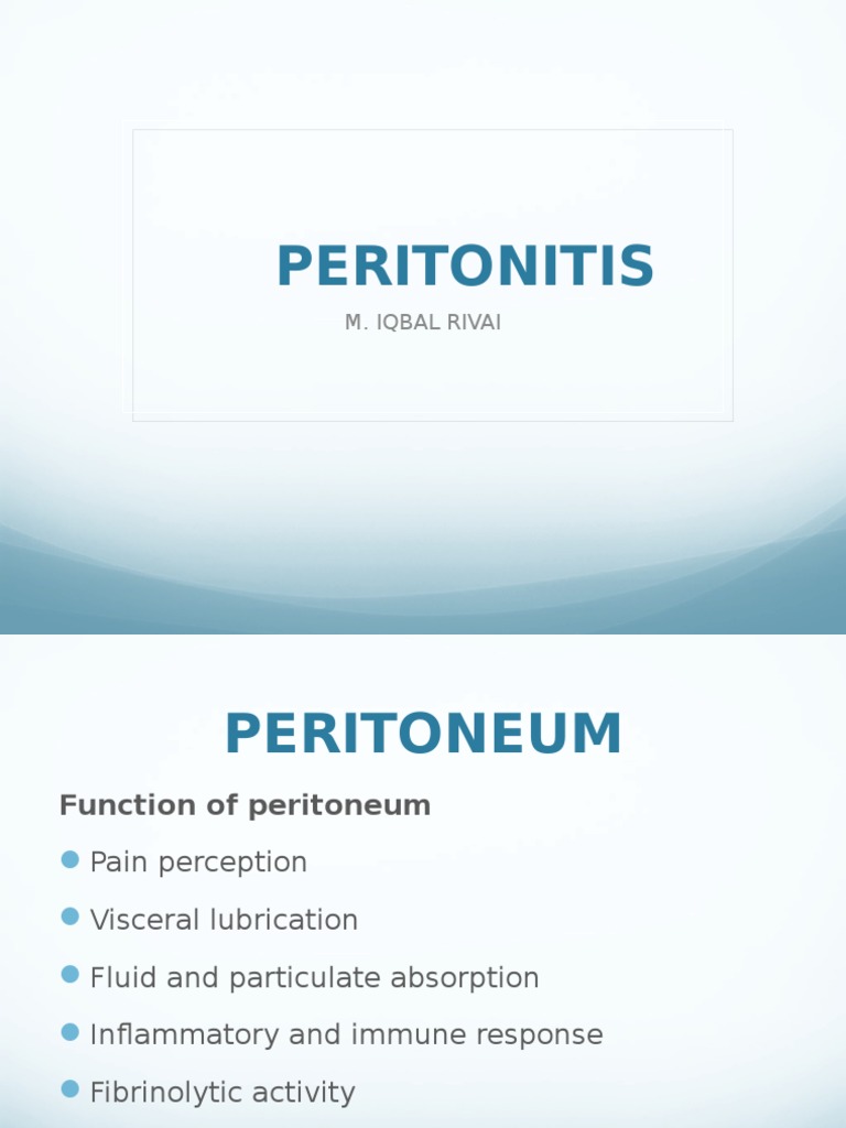 PERITONITIS.ppt | Gastroenterology | Medicine