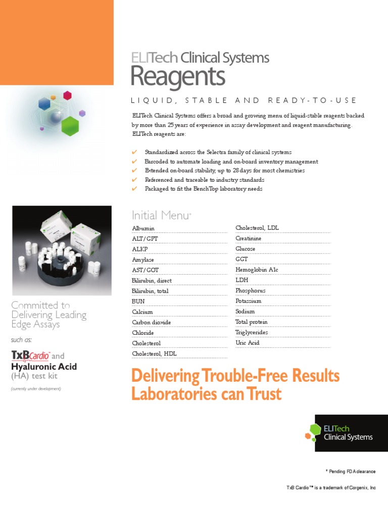 Reagents: Delivering Trouble-Free Results Laboratories Can Trust | PDF