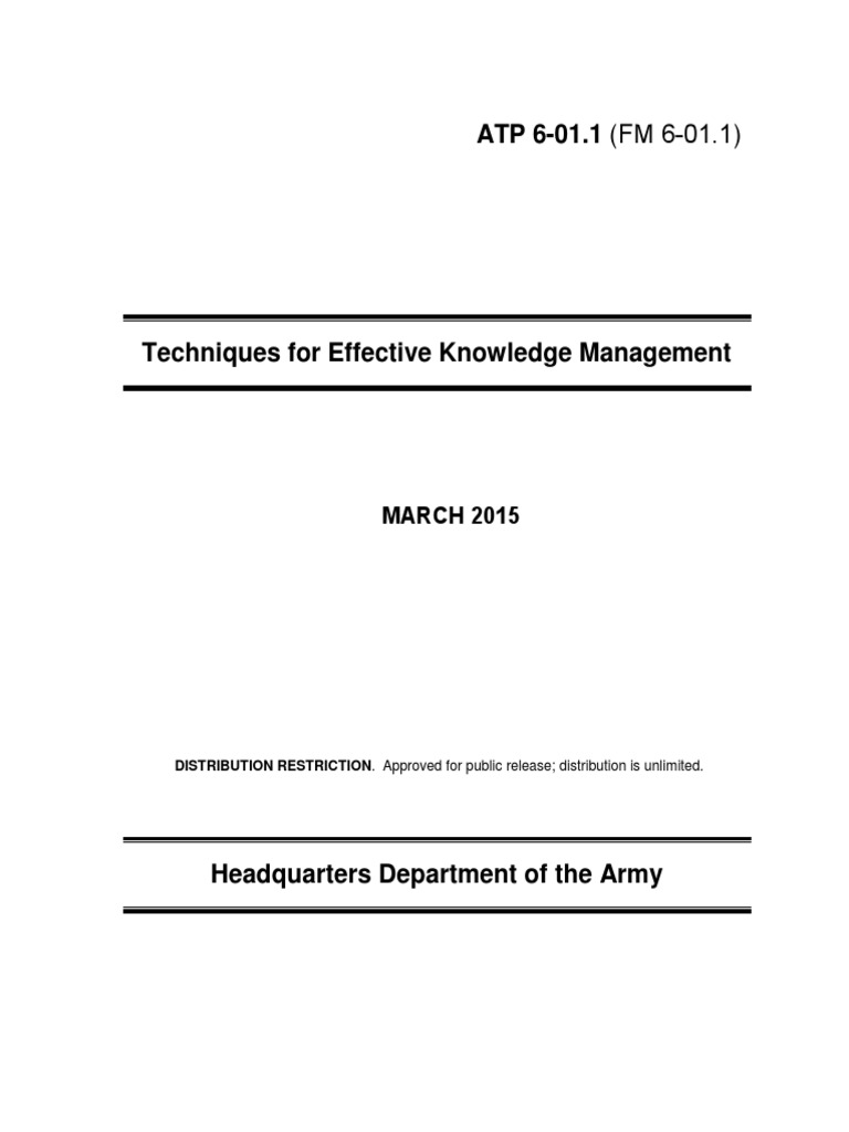ATP 6-01.1 Techniques For Effective Knowledge Management | PDF | Staff ...