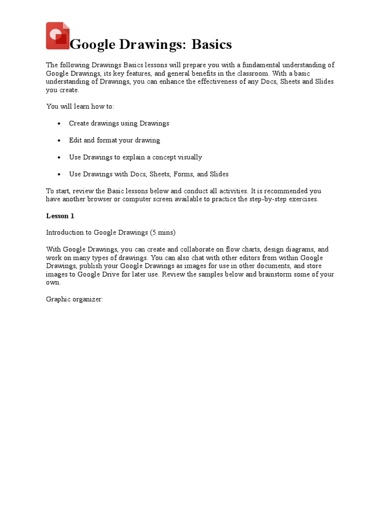 Google Drawings - Basics | PDF | Computer Keyboard | Google