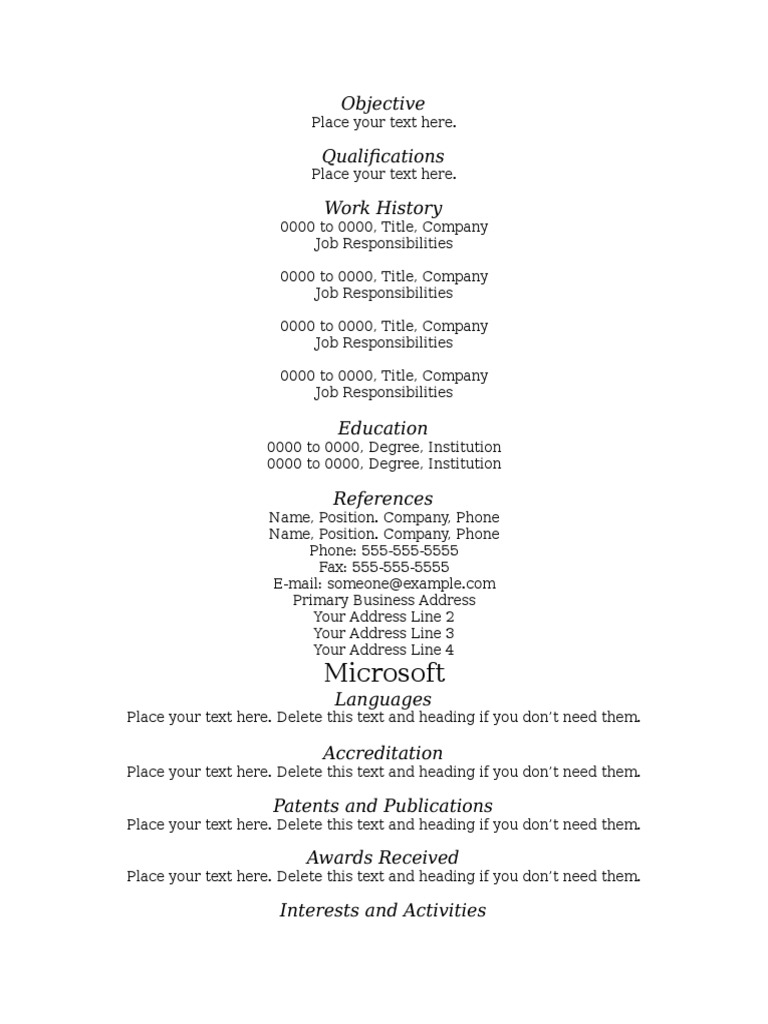 Microsoft: Objective Qualifications Work History | PDF | Career & Growth