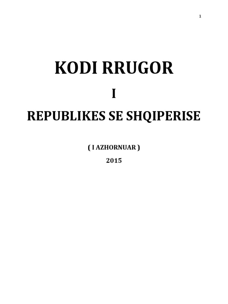 Kodi Rrugor 2016 | PDF