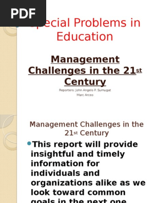 Management Challenges For The 21st Century