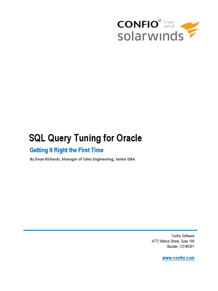 Oracle Sql Query Tuning Pdf Database Index Sql