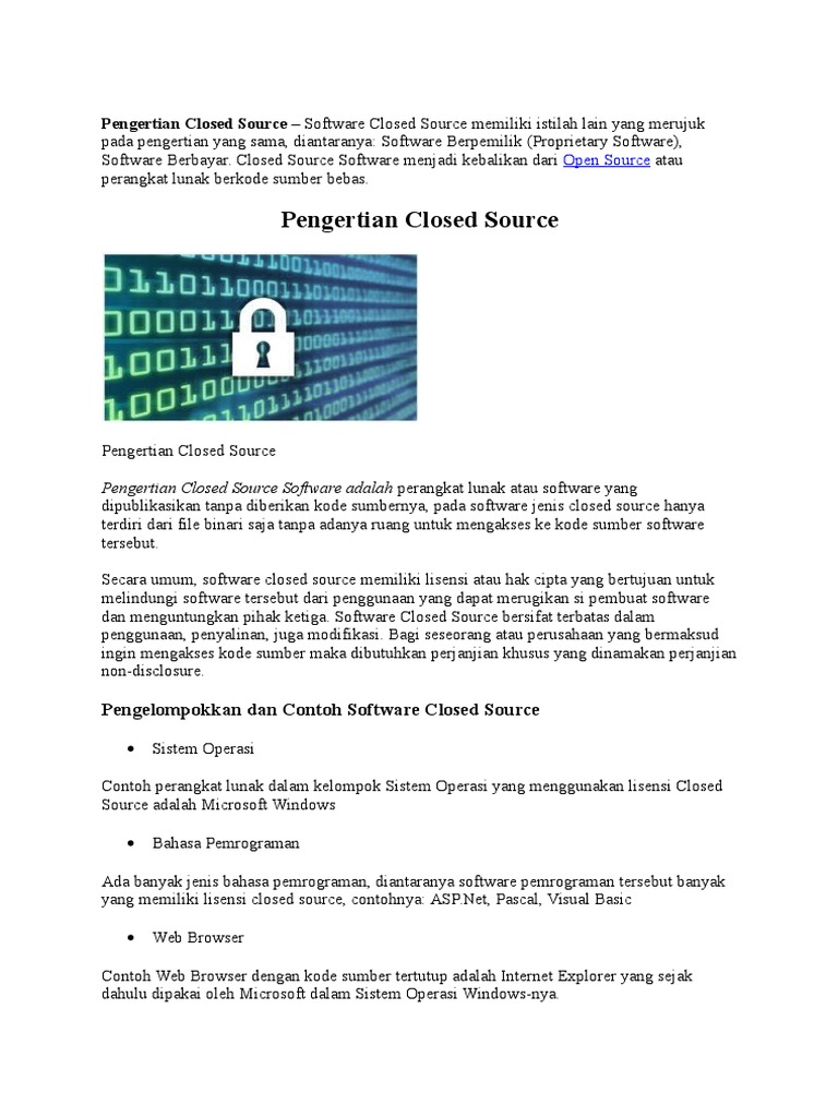 Pengertian Closed Source | PDF
