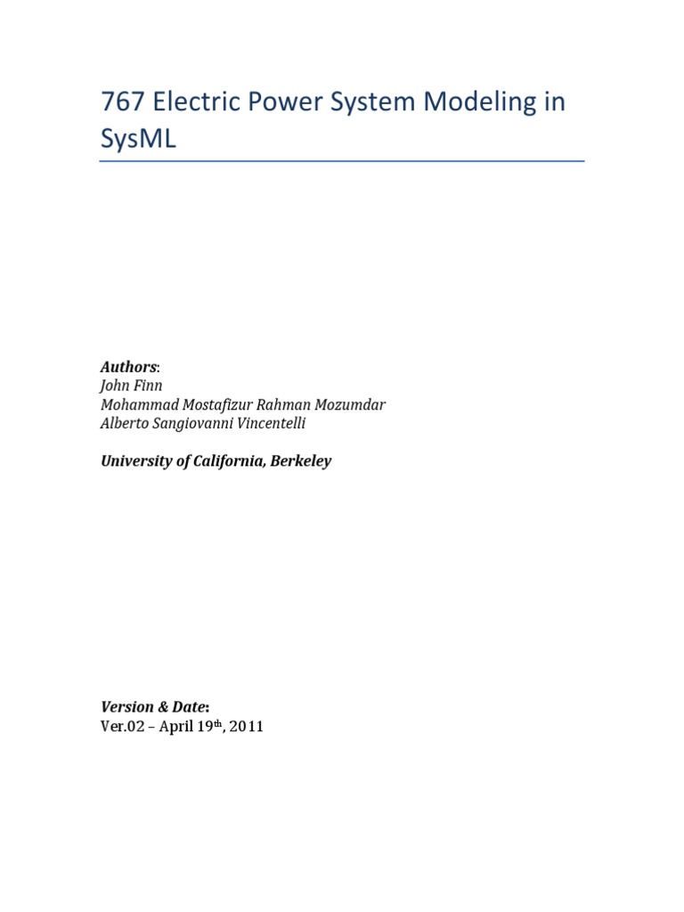 SysML Modeling of 767 Power System | PDF | Electric Power System ...