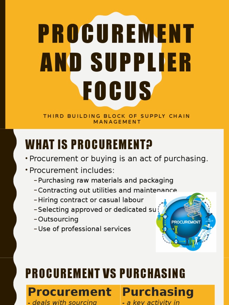 SCM - Procurement and Supplier Focus | PDF | Procurement | Strategic ...