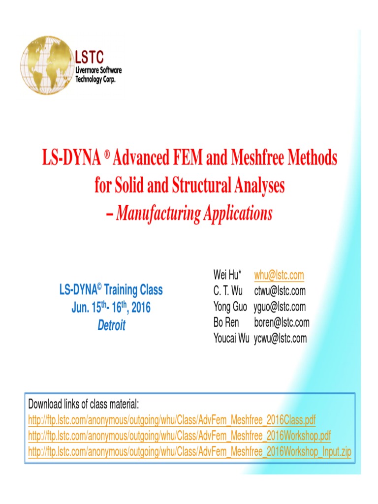 AdvFem Meshfree 2016class | PDF | Continuum Mechanics | Finite Element Method