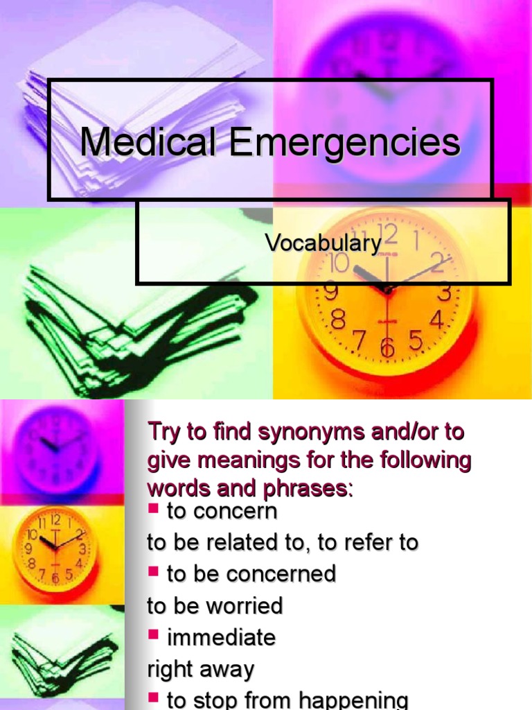Medical Emergencies Vocabulary | PDF | First Aid | Diseases And Disorders