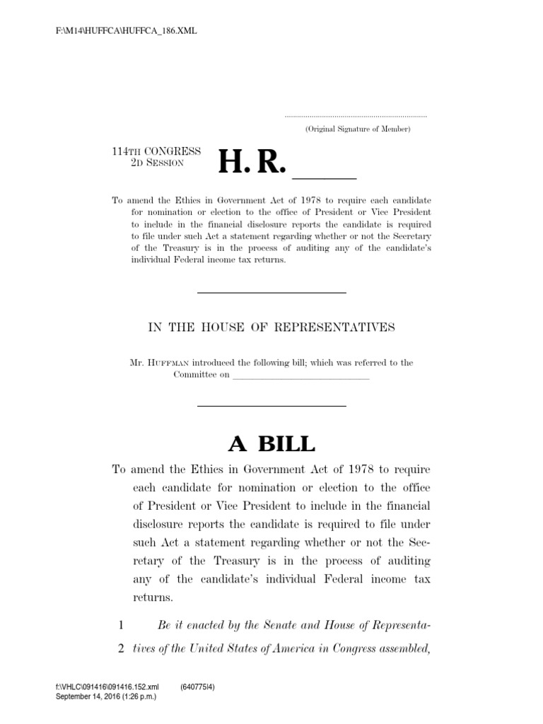 Huffman Bill | PDF | Vice President Of The United States | United ...