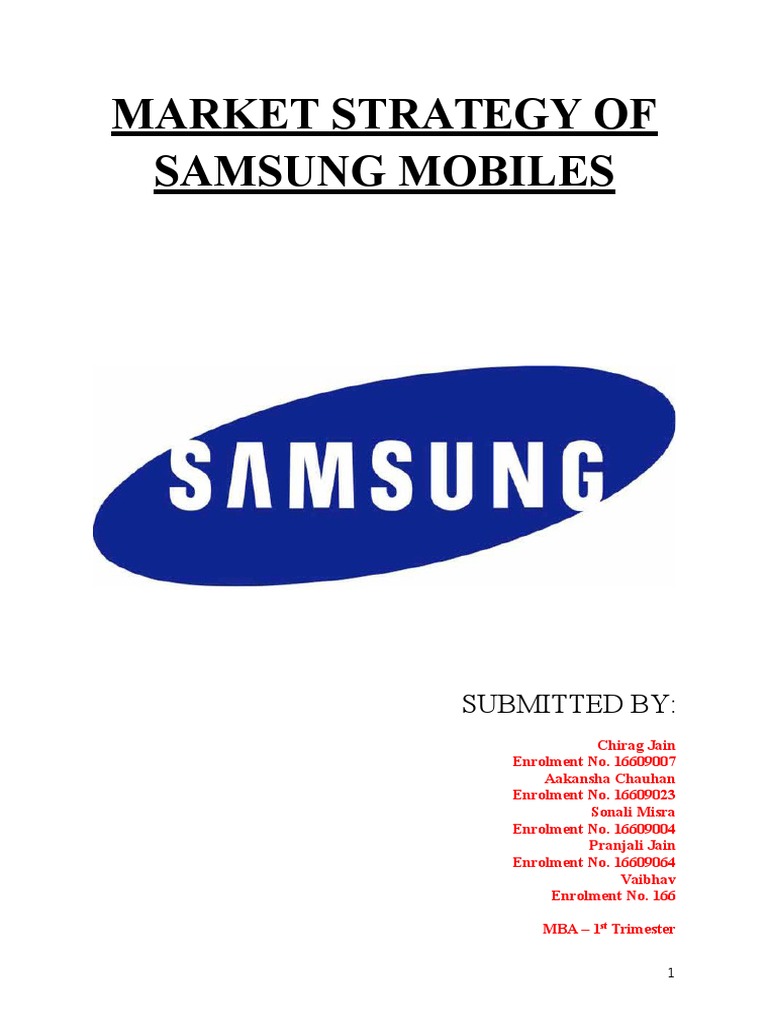 Market Strategy of Samsung Mobiles | PDF | Samsung | Samsung Electronics