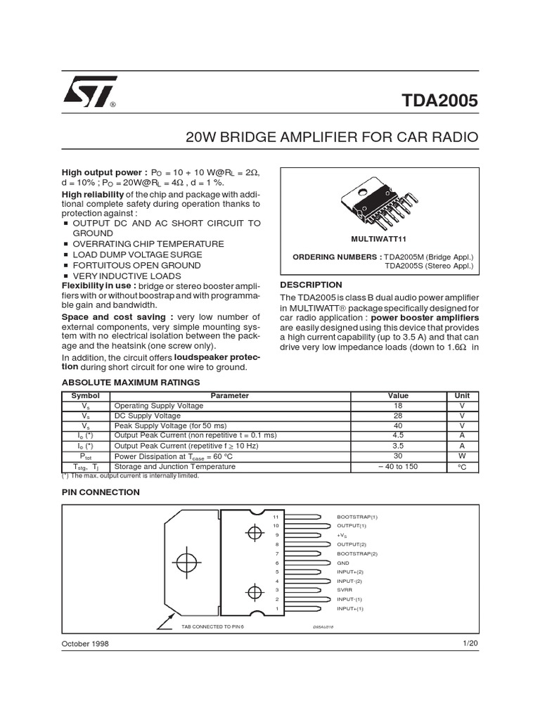 Tda Ic PDF | PDF | Amplifier | Computer Engineering