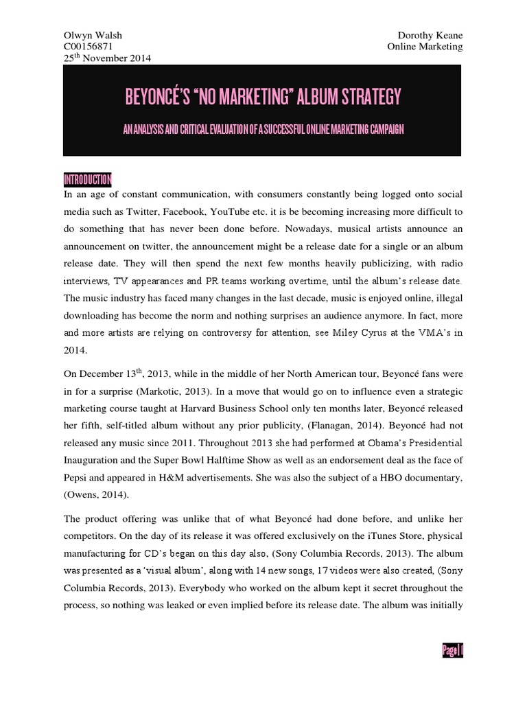 Beyonce Case Study | PDF | Beyoncé | I Tunes