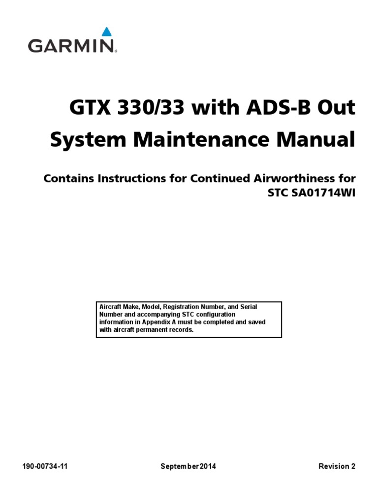 Garmin GTX330 PDF | PDF | Transponder (Aeronautics) | Aviation